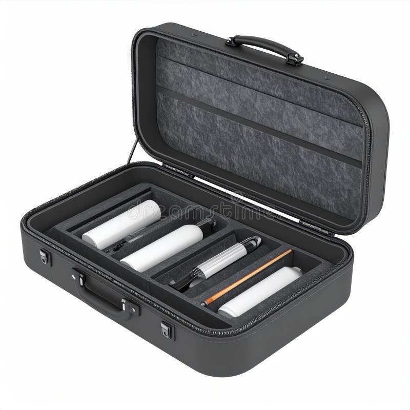 Gray Carrying Case with Internal Compartments Stock Illustration ...