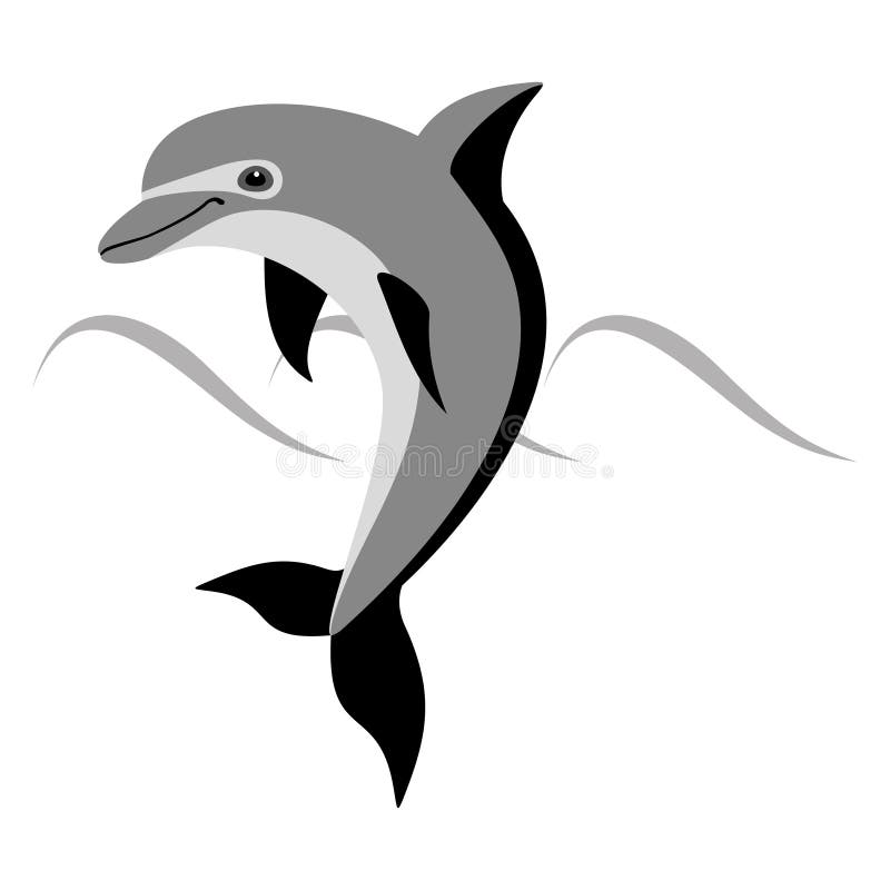 Gray dolphin stock illustration. Illustration of symbol - 18593910
