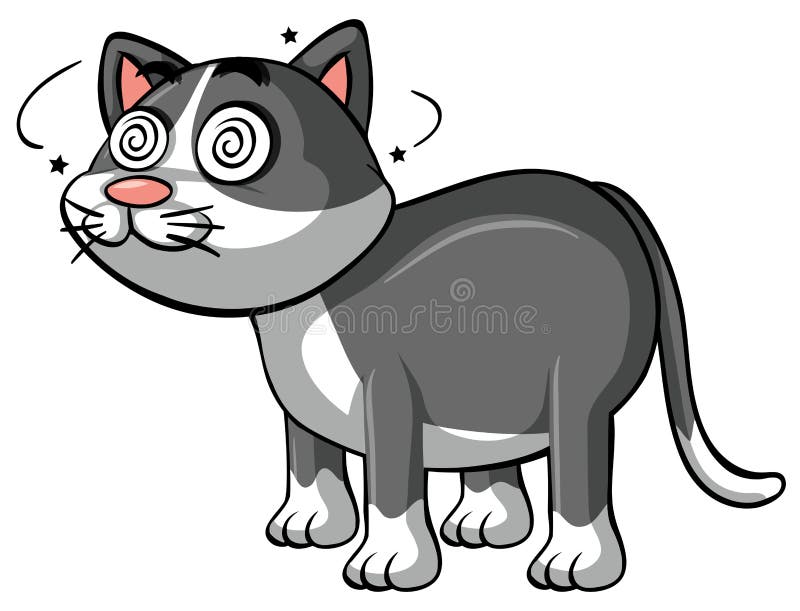 Gray rat with dizzy face stock vector. Illustration of background ...