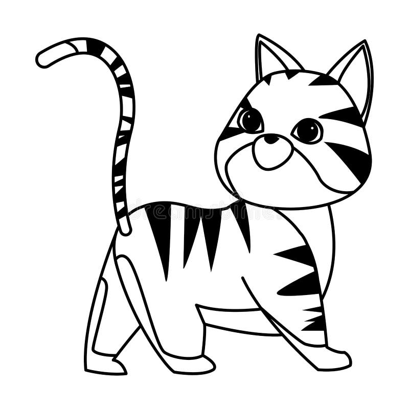 Gray Cat Icon Cartoon Isolated Stock Vector - Illustration of design ...