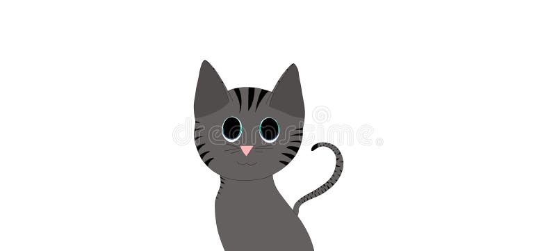 Gray Cat Smiling into the Camera Stock Illustration - Illustration of ...