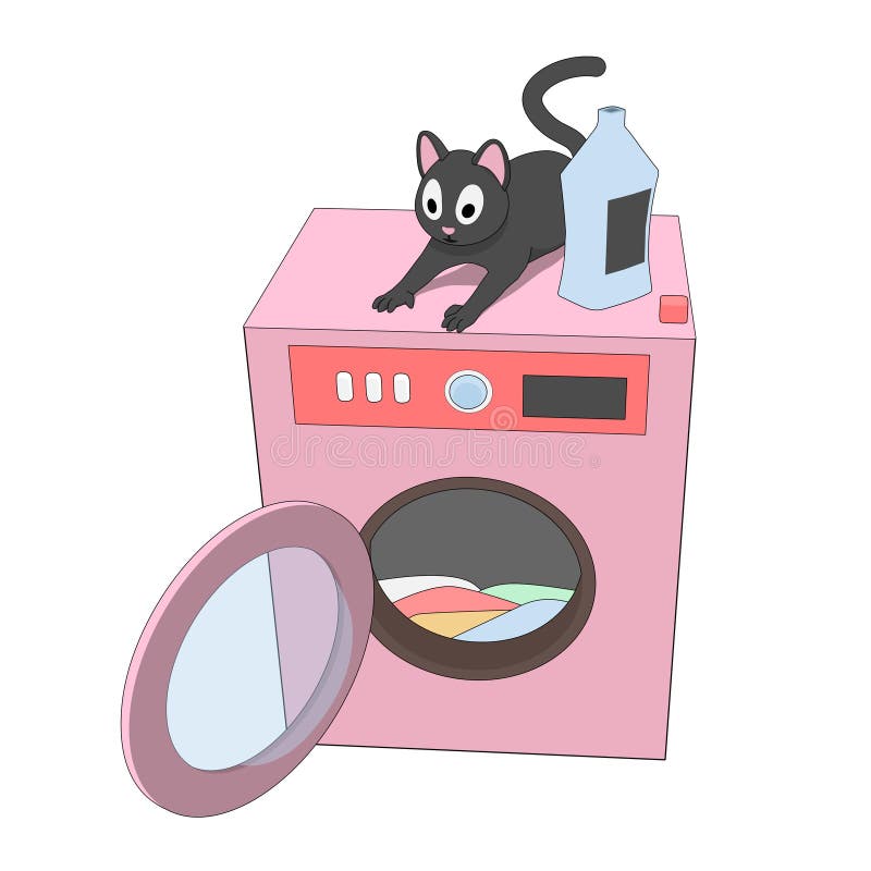Cat Washing Machine Stock Illustrations – 66 Cat Washing Machine Stock ...