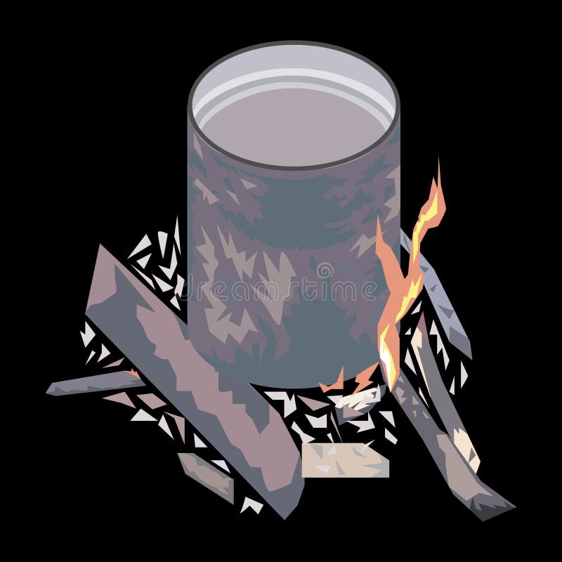 Cauldron Over Campfire for Outdoor Cooking Isolated Stock Vector ...