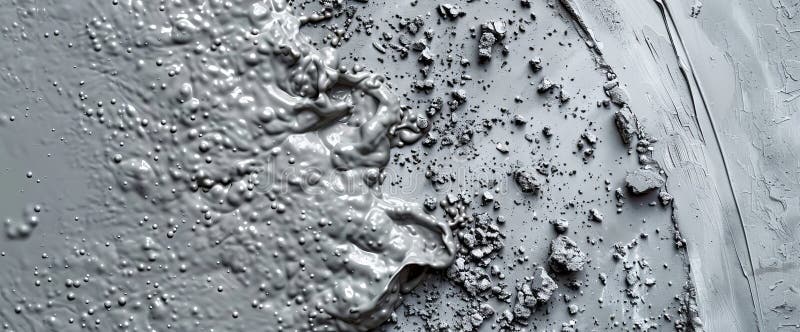 Gray Cement Flows Smoothly, Creating Intricate Textures and Shapes ...