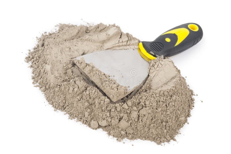 Gray Cement Powder with Trowel Stock Image - Image of blend, trowel ...