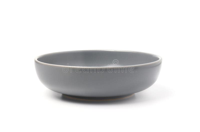 Gray Ceramic Plate Isolated on White Background Stock Photo - Image of ...