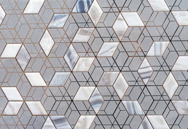 Gray Ceramic Tiles with a Geometric Pattern. Tiles with 3D Squares ...