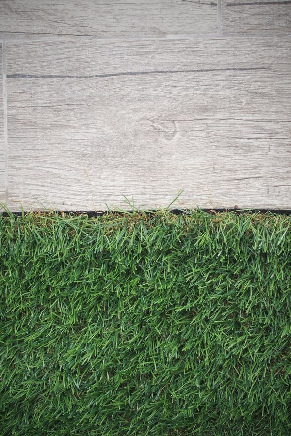 Gray Ceramic Tiles and Green Artificial Grass Stock Photo - Image of ...