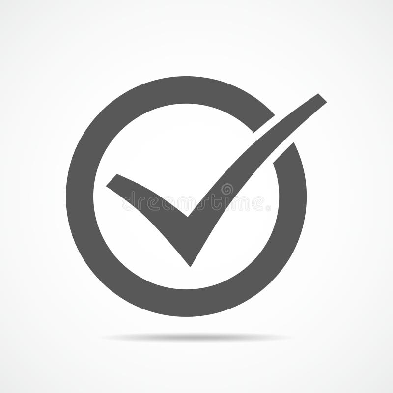 Gray Check Mark in the Circle. Vector Illustration. Stock Illustration ...