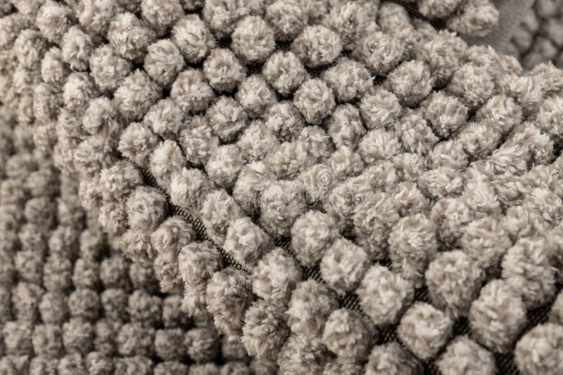 Gray Chenille Soft Bath Mat Texture Background. Bath Accessories. Top ...