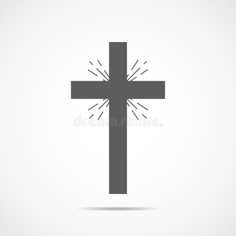 Gray Christian Cross Icon. Vector Illustration. Stock Vector ...