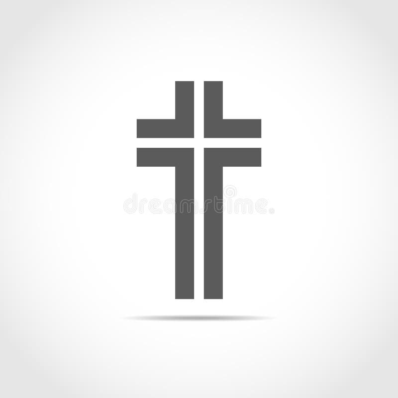 Gray Christian Cross Icon. Vector Illustration. Stock Illustration ...