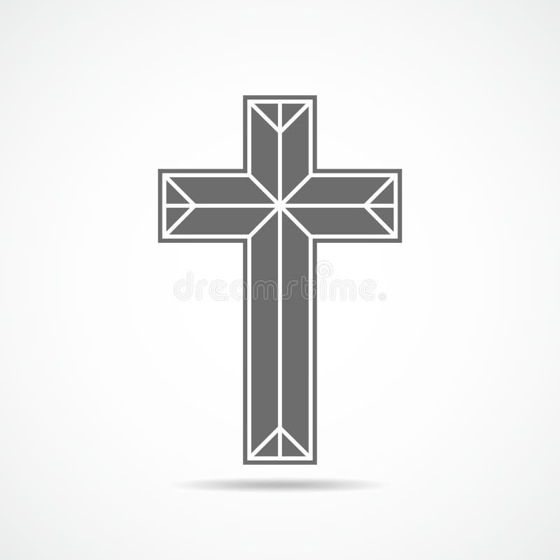 Gray Christian Cross Icon. Vector Illustration. Stock Illustration ...
