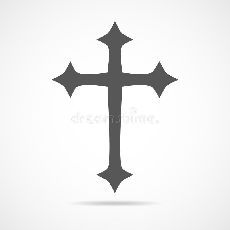 Gray Christian Cross Icon. Vector Illustration. Stock Illustration ...