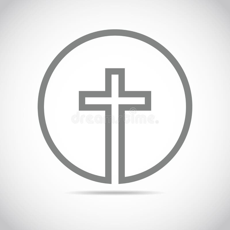 Gray Christian Cross Icon. Vector Illustration. Stock Illustration ...