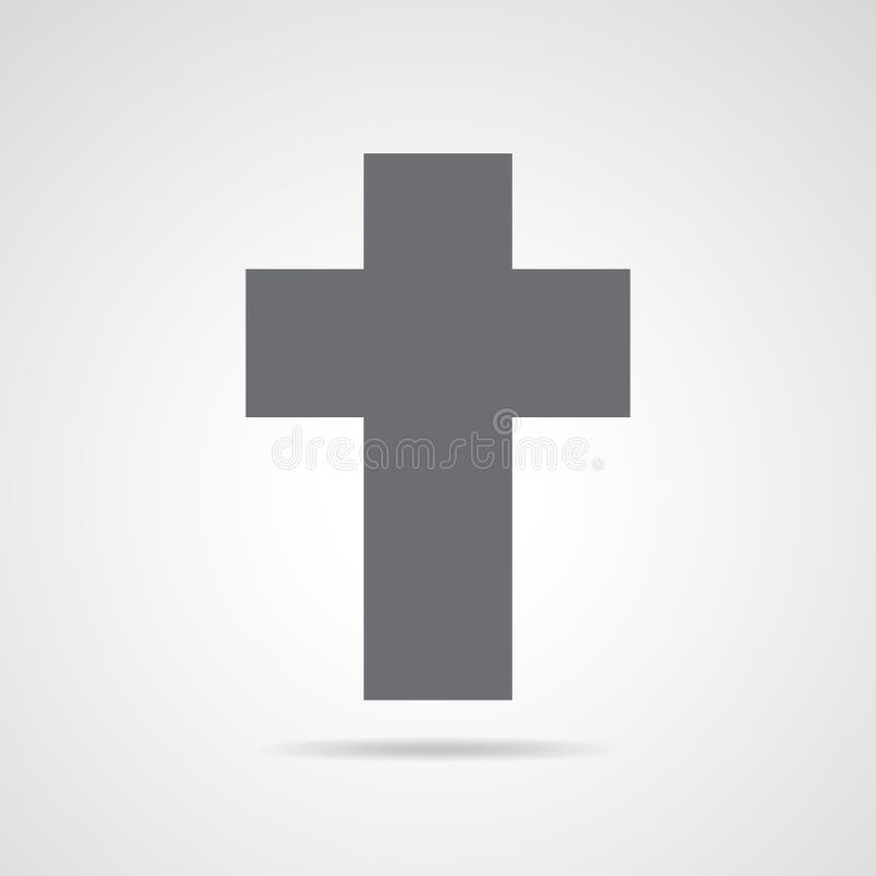 Gray Christian Cross Icon. Vector Illustration. Stock Illustration ...