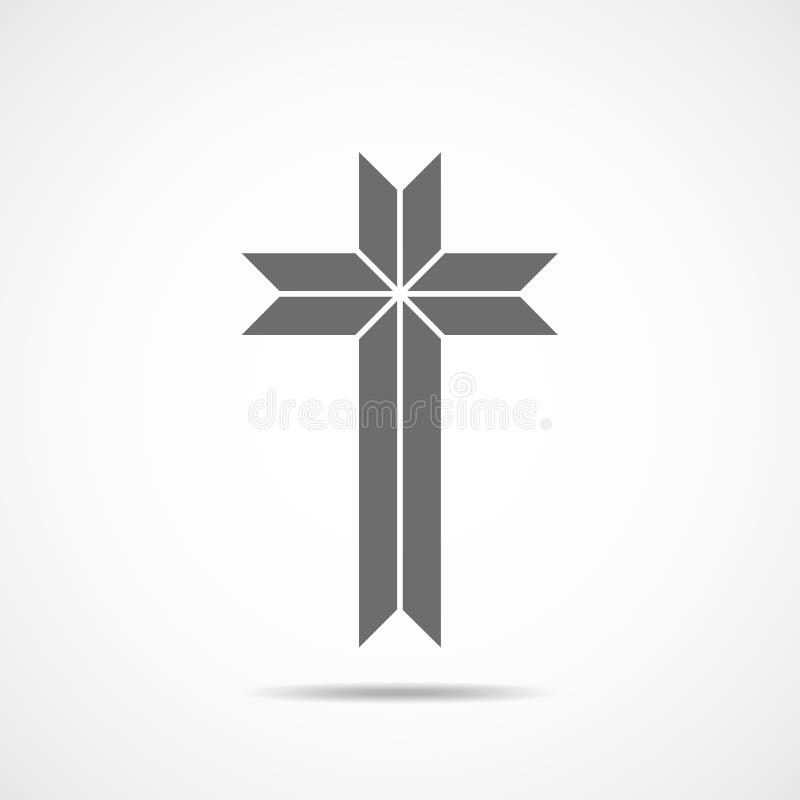 Gray Christian Cross Icon. Vector Illustration. Stock Illustration ...