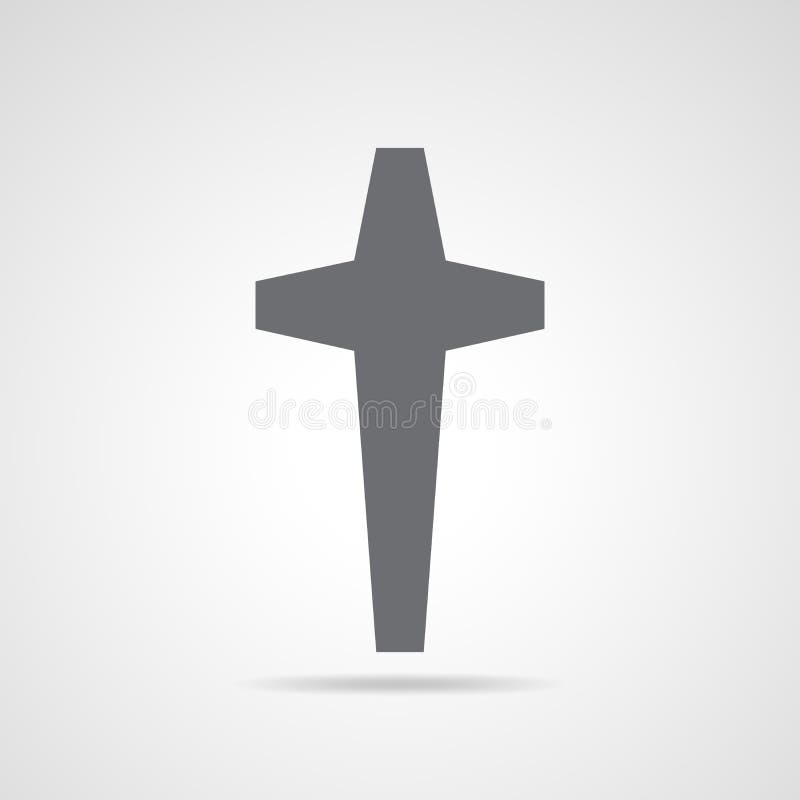 Gray Christian Cross Icon. Vector Illustration. Stock Illustration ...