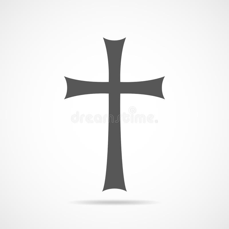 Gray Christian Cross Icon. Vector Illustration. Stock Vector ...