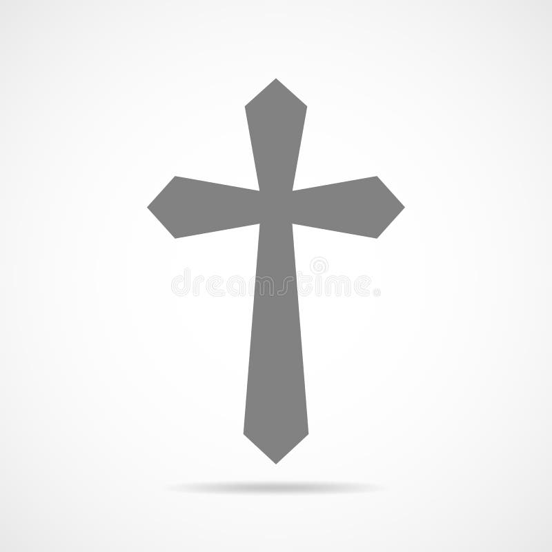 Gray Christian Cross Icon. Vector Illustration. Stock Illustration ...