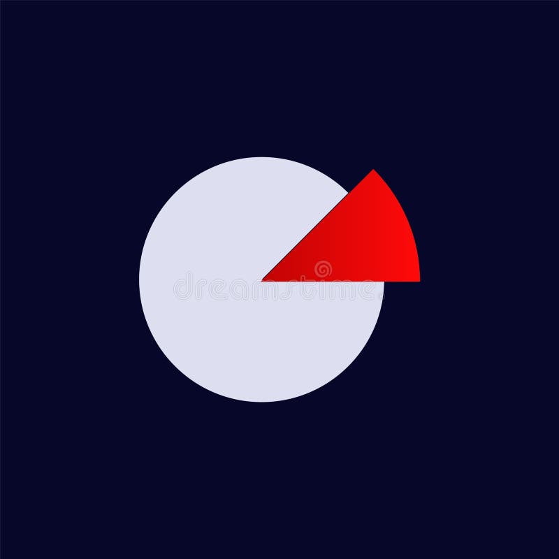 Gray Circle with Red Triangle Segment Creating an Abstract Geometric ...