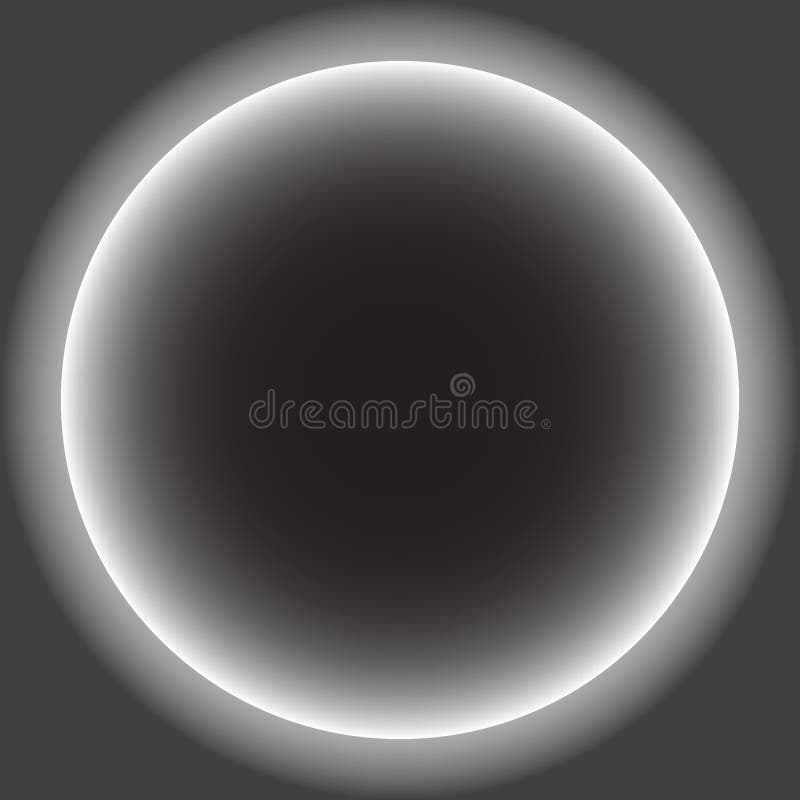 Gray Circle with White Halo. Solar Eclipse. Vector Illustration. Stock ... Gray Circle with White Halo. Solar Eclipse. Vector Illustration. Stock ...