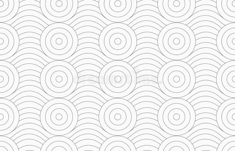 Gray Circles Merging with Wavy Lines Stock Vector - Illustration of ...