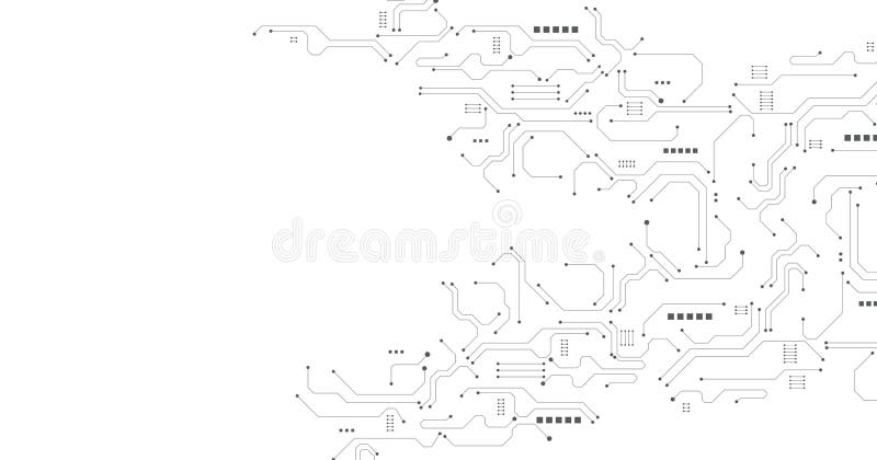Gray Circuit Diagram on White Background Stock Vector - Illustration of ...