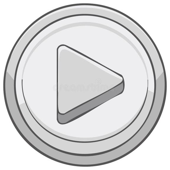 Gray Circular Play Button Icon Media Player Start Interface Design ...