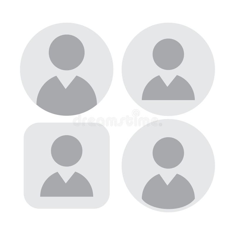 Gray Circular User Icon with Head and Shoulders Silhouette. Represents ...