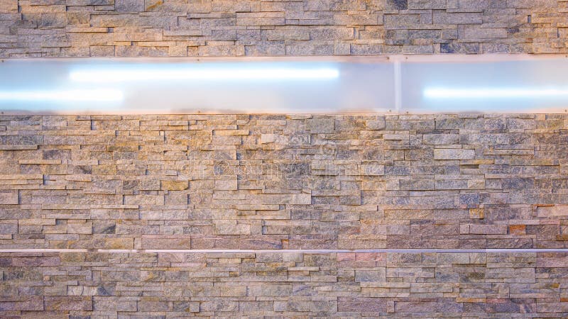 Gray Cladding Stone Brick Fence Wall Background with Wall-mounted ...