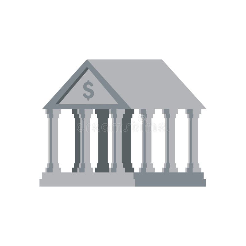 Gray classic bank stock vector. Illustration of front - 273085878