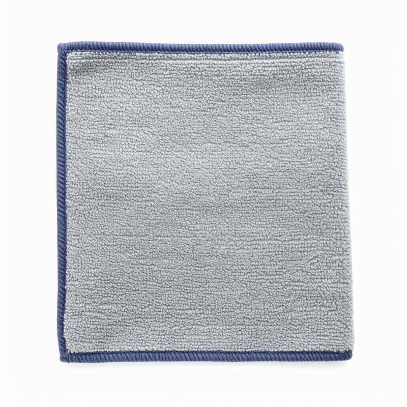 Gray Cleaning Cloth with Blue Border on White Background Stock ...