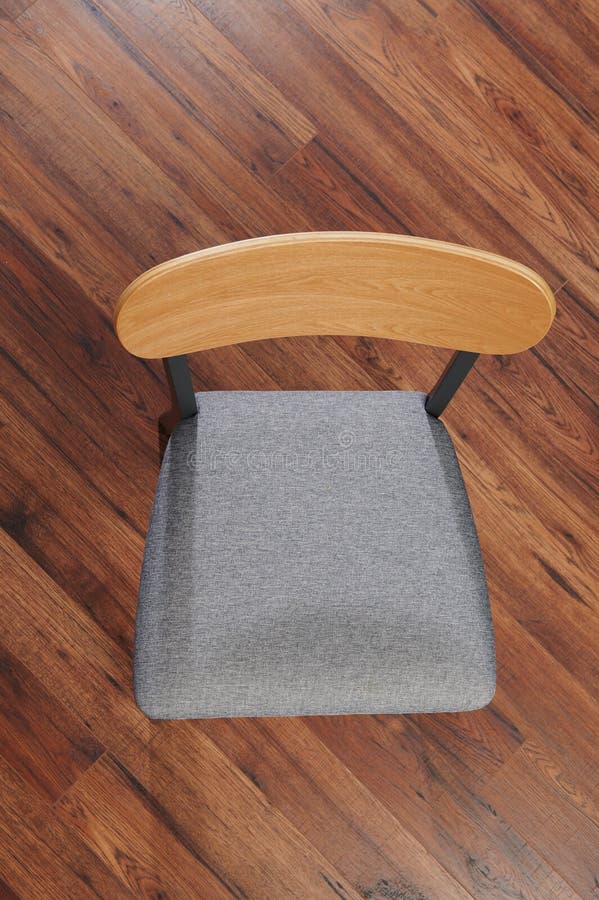 Gray Cloth Sit with Wooden Back Chair Stock Photo - Image of home ...