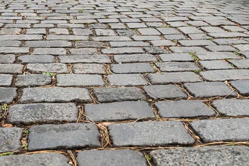 Gray Cobblestone Paving Stone Pattern City Square Stock Image - Image ...