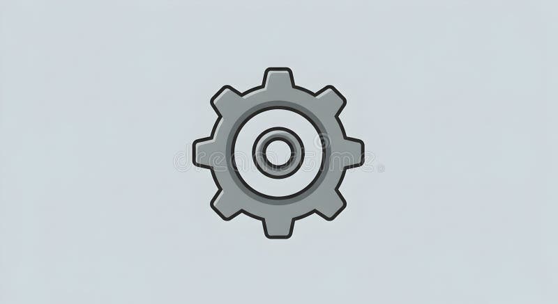 Gray Cogwheel Illustration on Light Background for Technical Concepts ...
