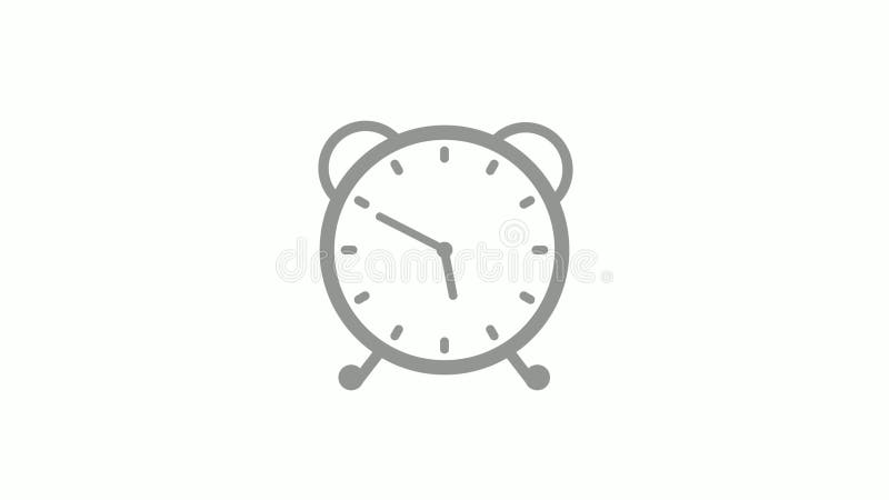Gray Color Counting Down Alarm Clock Animated on White Background Stock ...