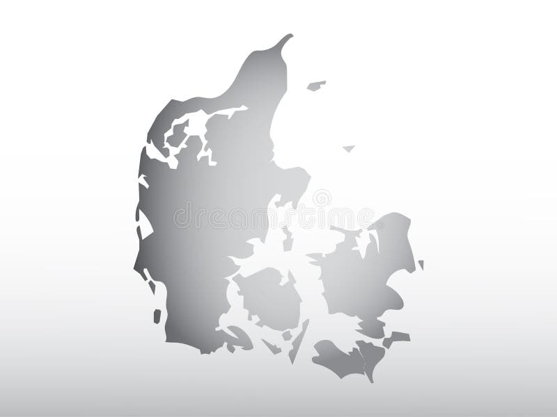 Gray Map of Denmark on White Background Stock Vector - Illustration of ...