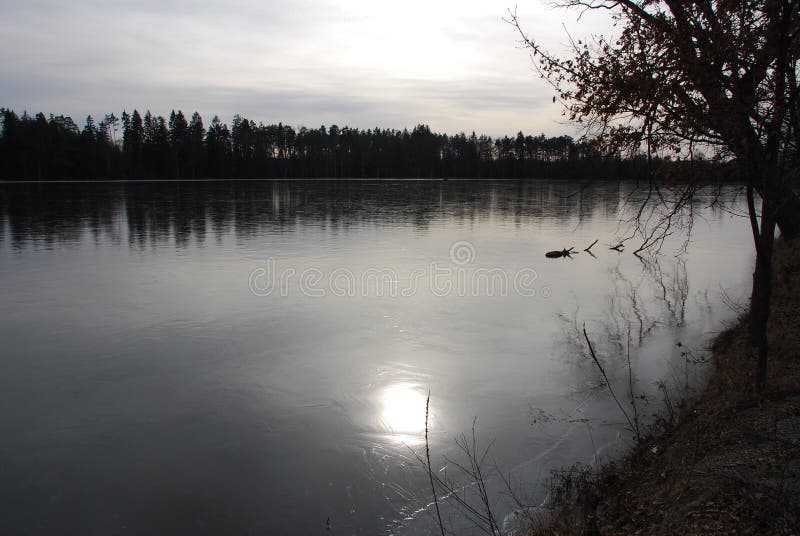 Gray-color lakes view stock image. Image of lake, view - 6161507