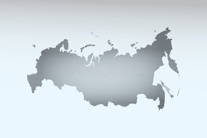 Gray Color Russia Map with Dark and Light Effect Vector on Light ...
