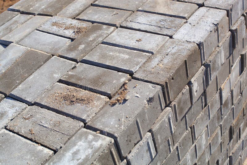 Gray Color Stone Brick Block Floor Tile Stock Image - Image of path ...