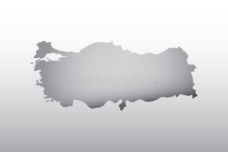 White Turkey Map with Provinces for Administrative Purposes on Dark ...