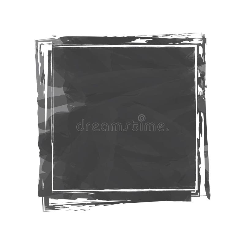 Gray Colored Watercolor Vector Brush Painted Ink Stamp Banner Frame ...