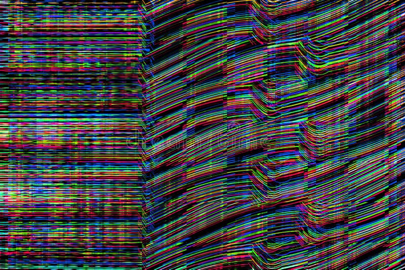 Gray and Colorful Program Glitch with Straight Lines and with Bright ...