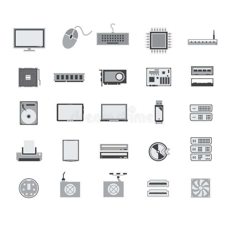Gray Computer Device Icon Design Stock Vector - Illustration of router ...