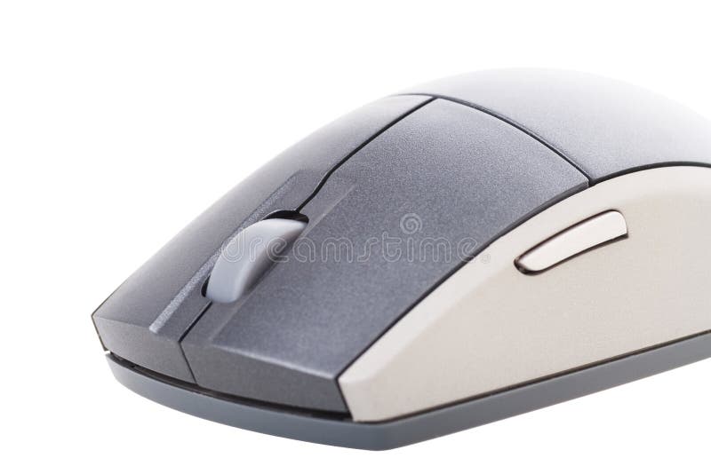 Gray Computer Mouse on White Background Close-up Stock Photo - Image of ...