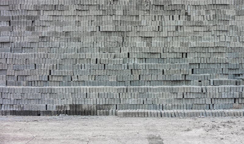 Gray Concrete Blocks on Ground Stock Image - Image of strong, stack ...