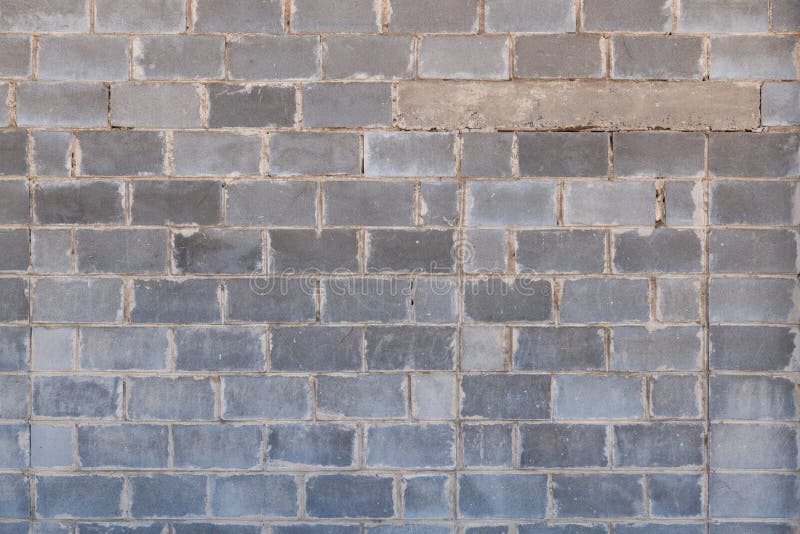 Gray Concrete Brick Wall with Cancelled Window, Texture and Flat Full ...