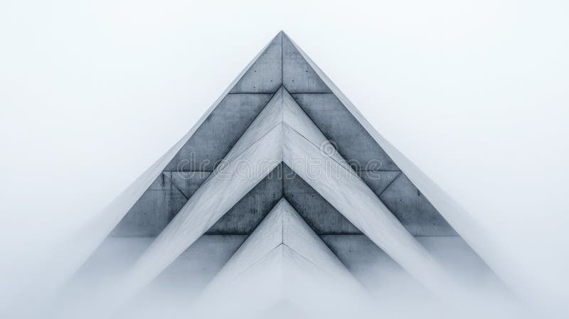 A Gray Concrete Building with a Triangular Shape. Stock Image - Image ...