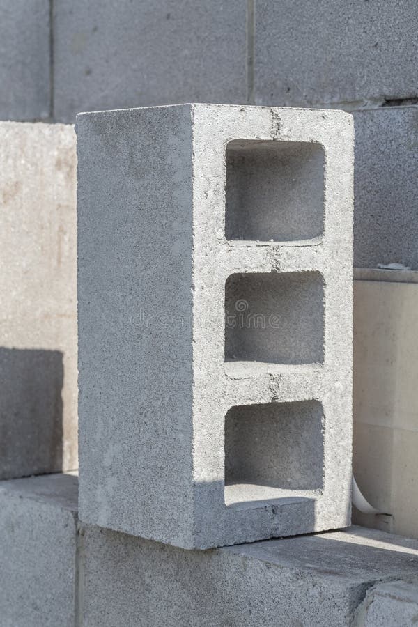 Gray Concrete Construction Block Stock Image - Image of dirty ...